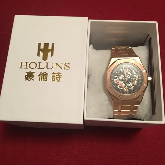 Holuns | Accessories | Mens Royal Watch Skeleton Homage Automatic Rose ...